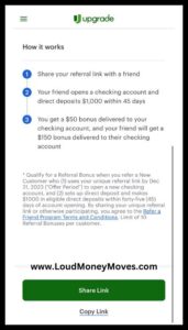 Upgrade Rewards Checking Plus $150 Referral Bonus | Complete Guide - Loud Money Moves